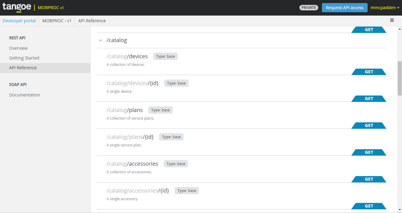Test and Explore | Tangoe Mobile Procurement API